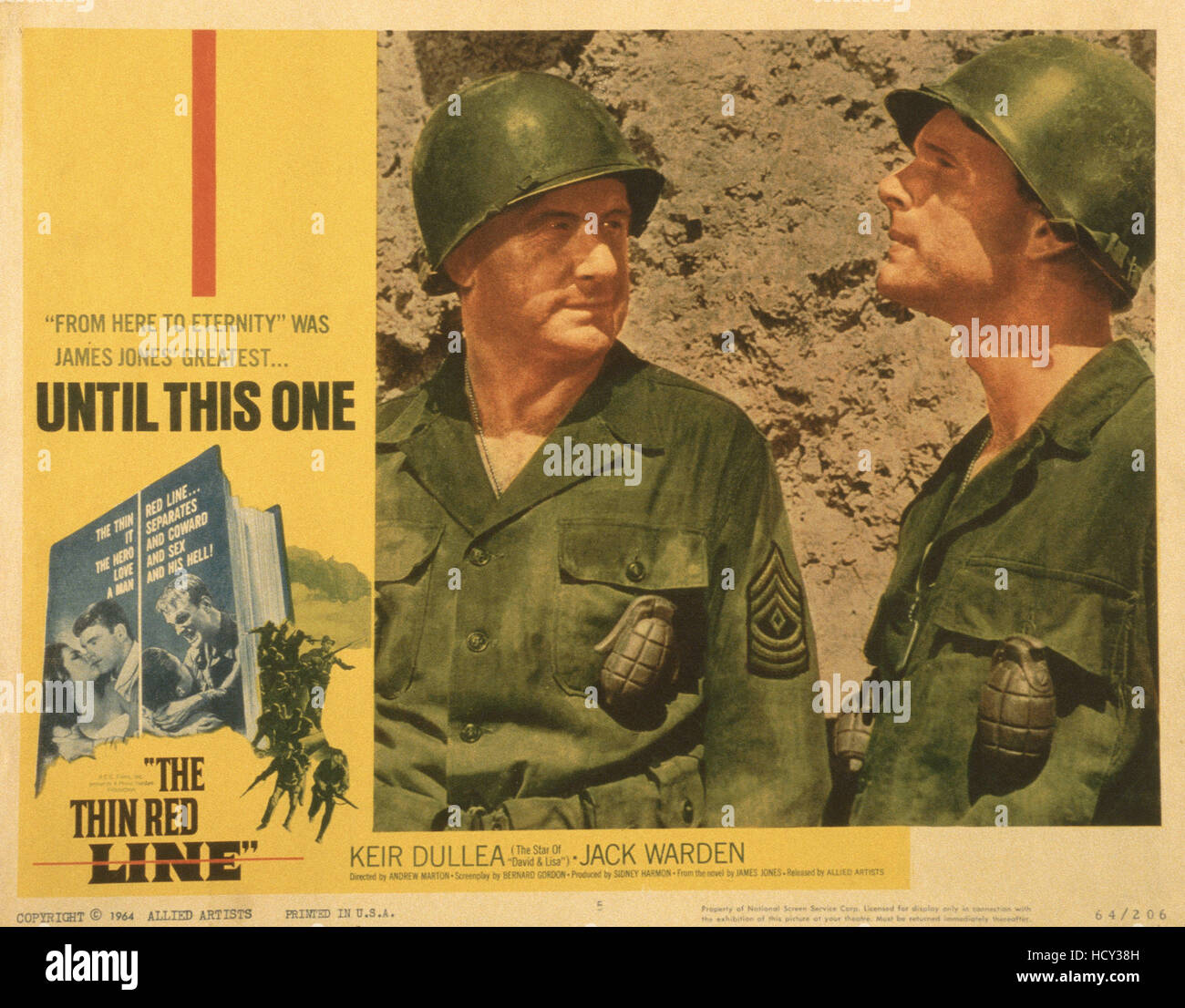 THE THIN RED LINE, US lobbycard, from left: Jack Warden, Keir Dullea ...