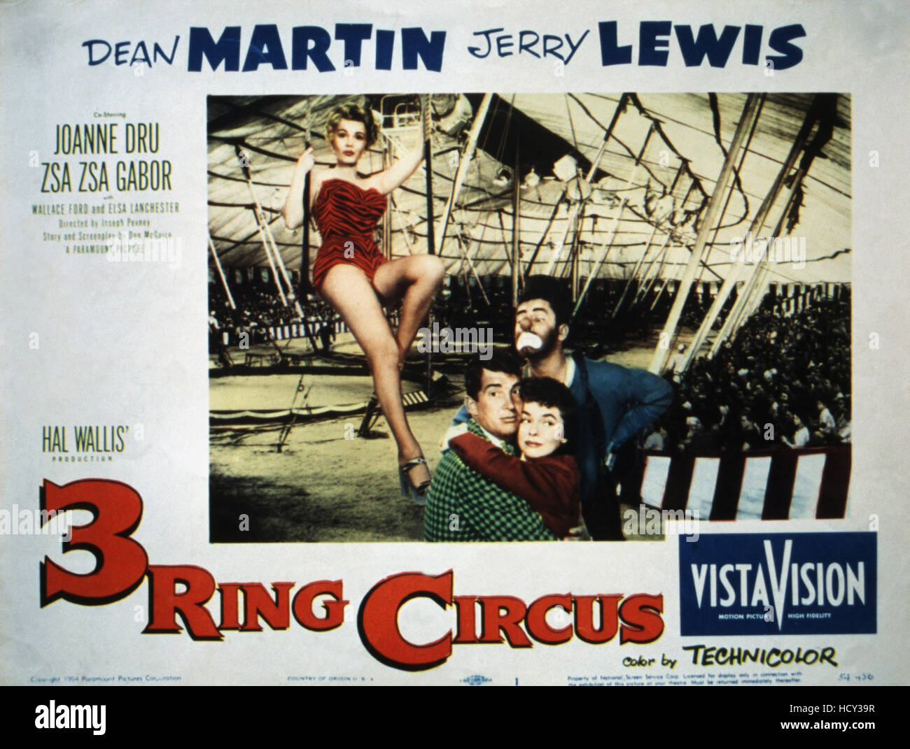 THREE RING CIRCUS, (aka 3 RING CIRCUS), Zsa Zsa Gabor (on swing), Jerry ...