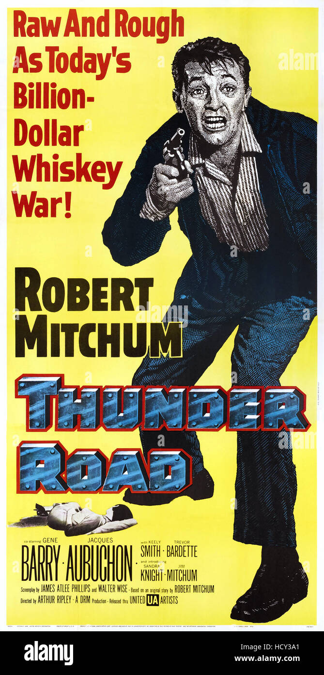 THUNDER ROAD, US poster art, Robert Mitchum, 1958 Stock Photo - Alamy