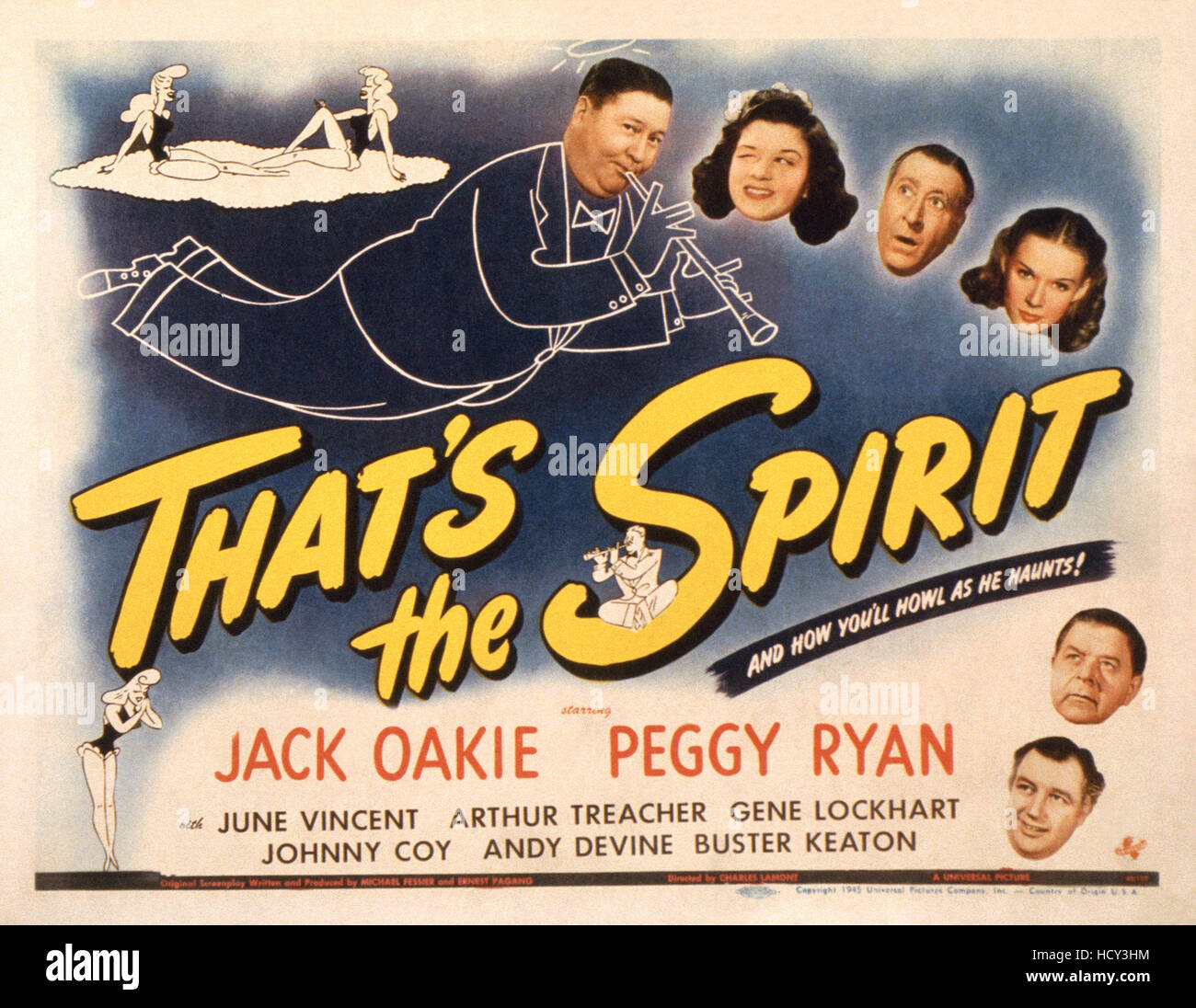 THAT'S THE SPIRIT, US lobbycard, clockwise from left: Jack Oakie, Peggy ...