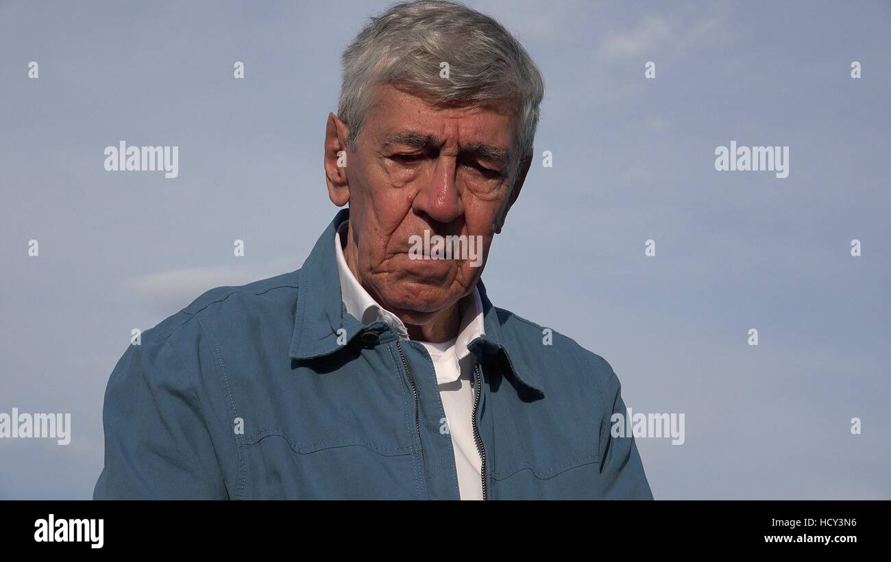 Depressed older man crying hi-res stock photography and images - Alamy