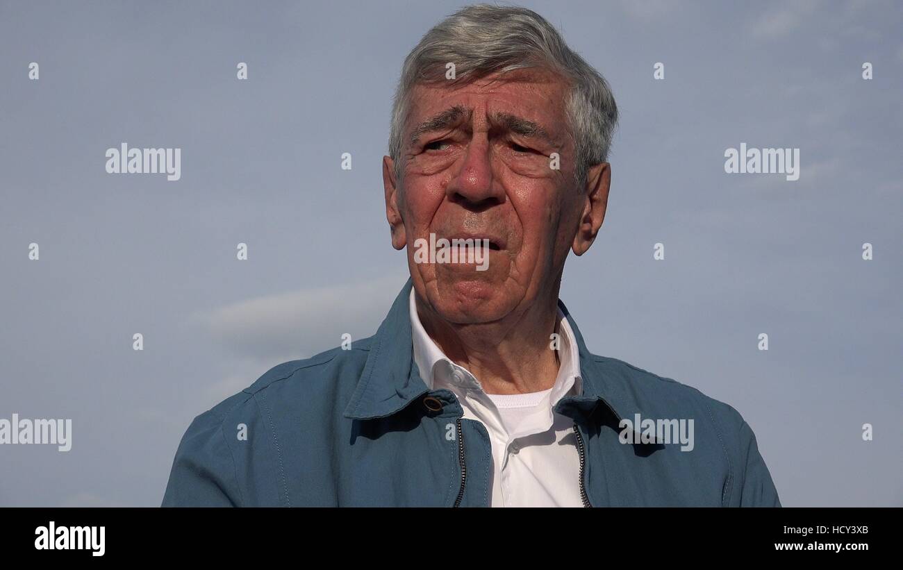 Confused Old Man With Dementia Stock Photo - Alamy