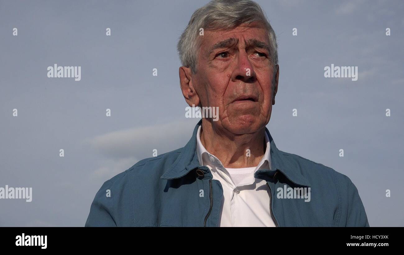 Confused Old Man With Dementia Stock Photo - Alamy