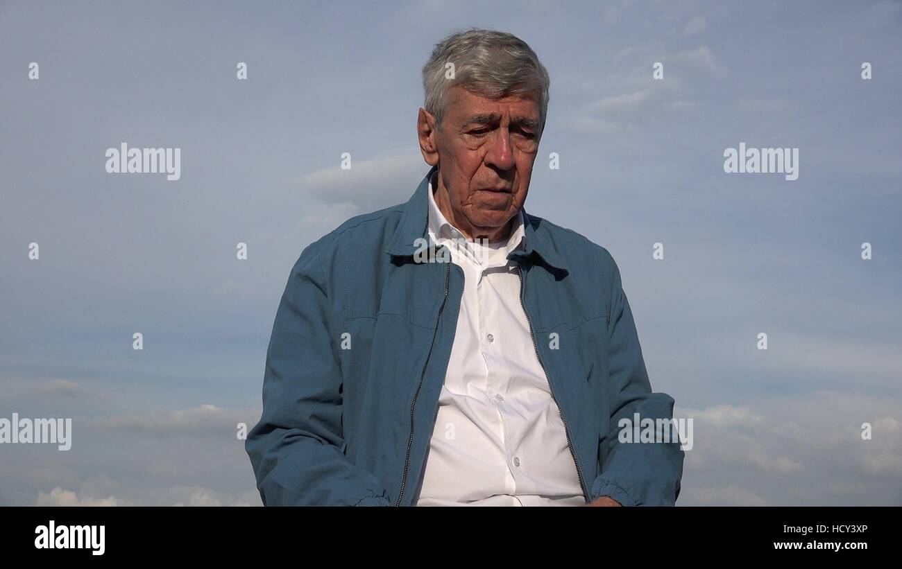 Confused Old Man With Dementia Stock Photo - Alamy