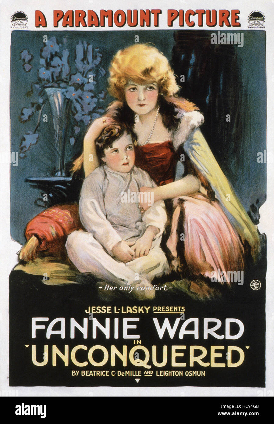 UNCONQUERED, US poster art, from left: Billy Jacobs, Fannie Ward, 1917 ...