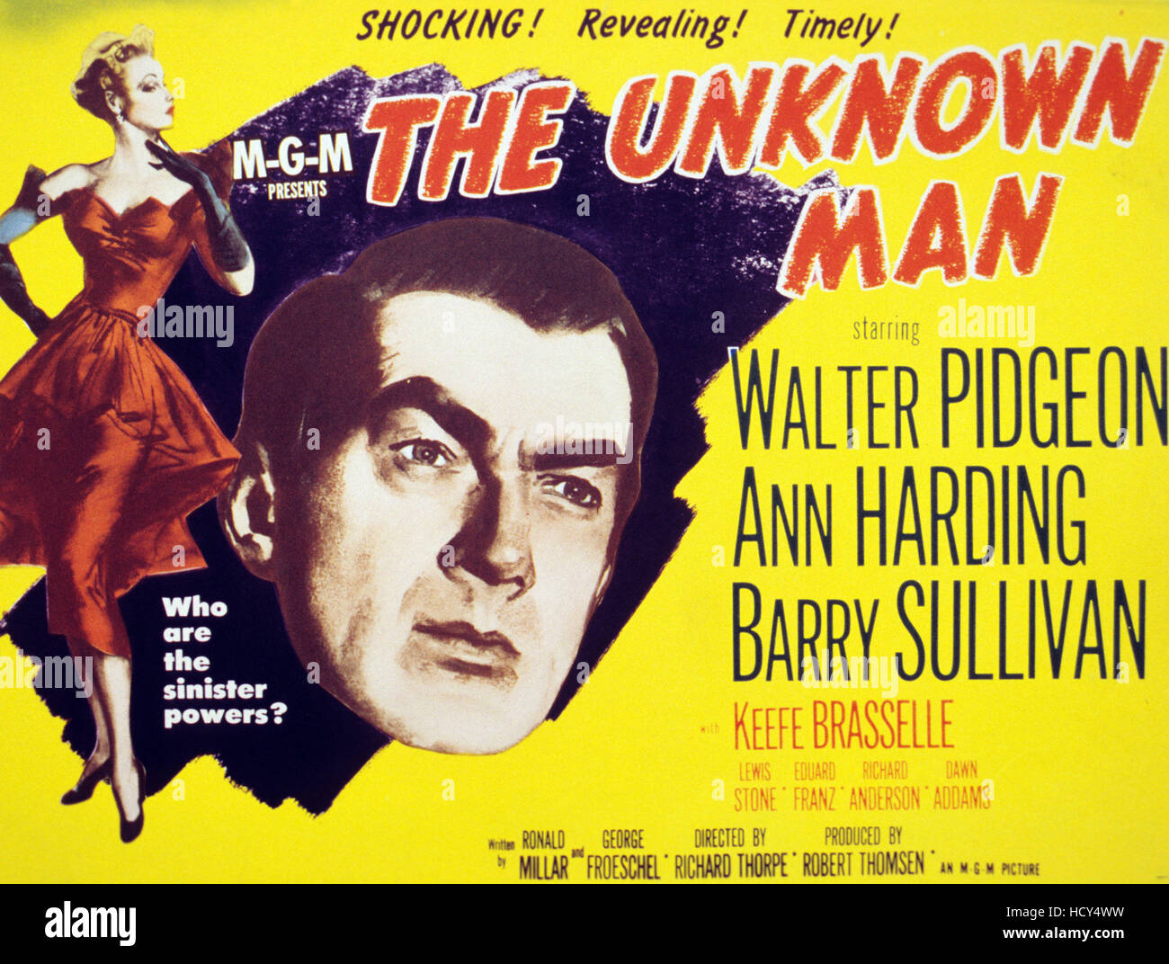 THE UNKNOWN MAN, Walter Pidgeon (head), 1951 Stock Photo - Alamy