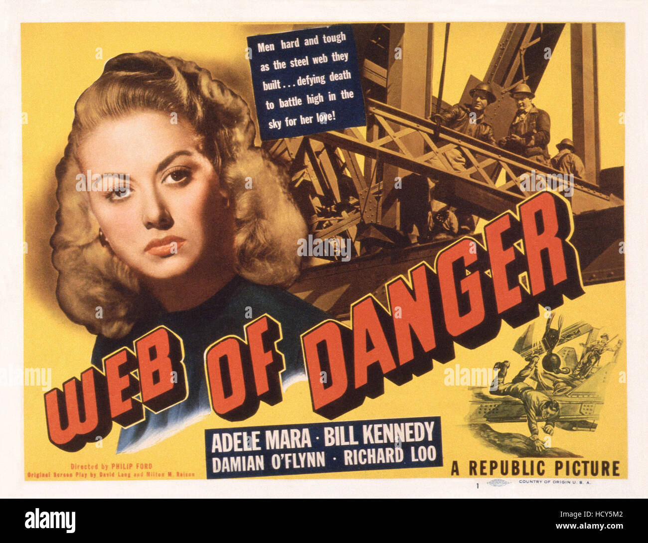 WEB OF DANGER, US lobbycard, Adele Mara, 1947 Stock Photo - Alamy