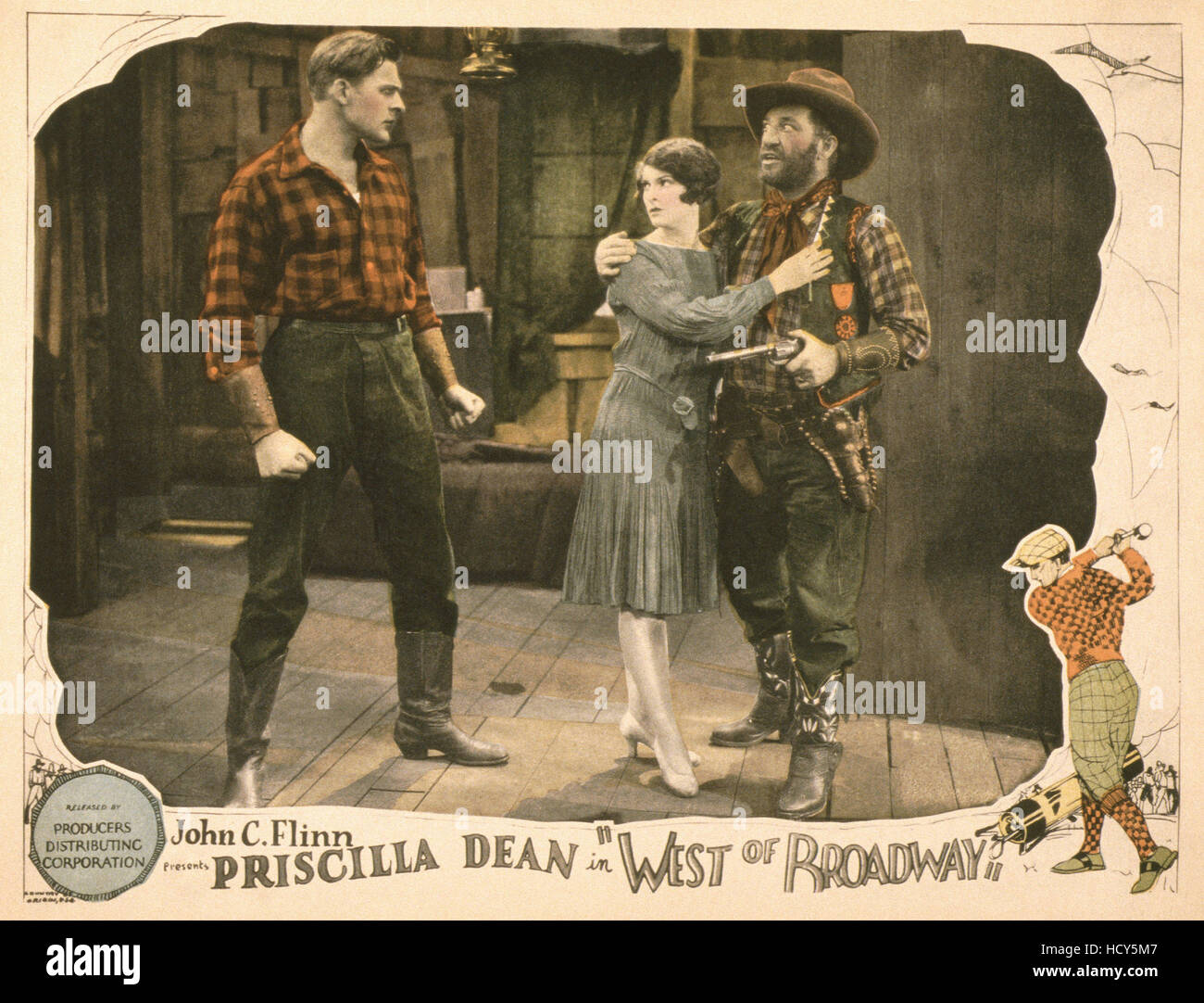WEST OF BROADWAY, Us lobbycard, from left: Arnold Gray, Priscilla Dean ...