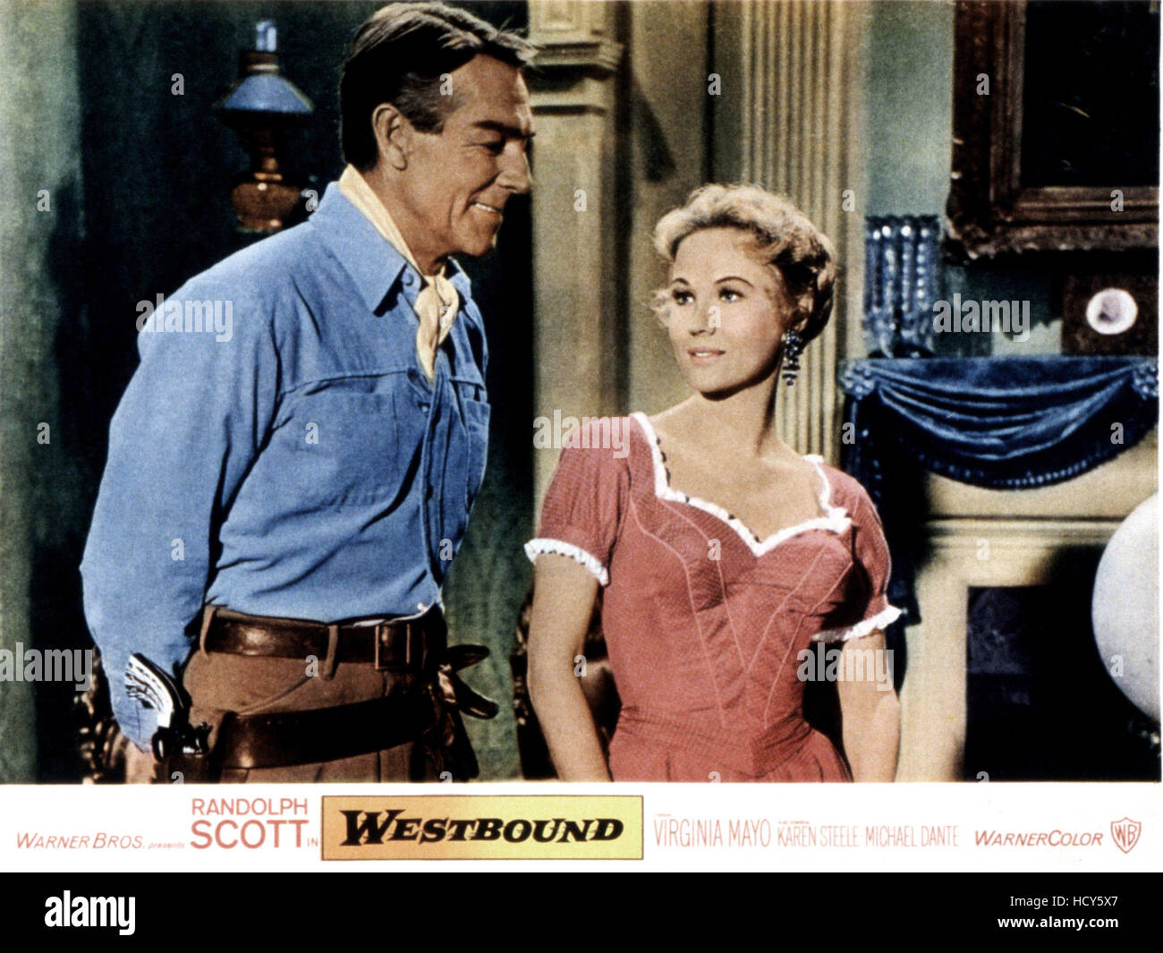 WESTBOUND, Randolph Scott, Virginia Mayo, 1959 Stock Photo - Alamy