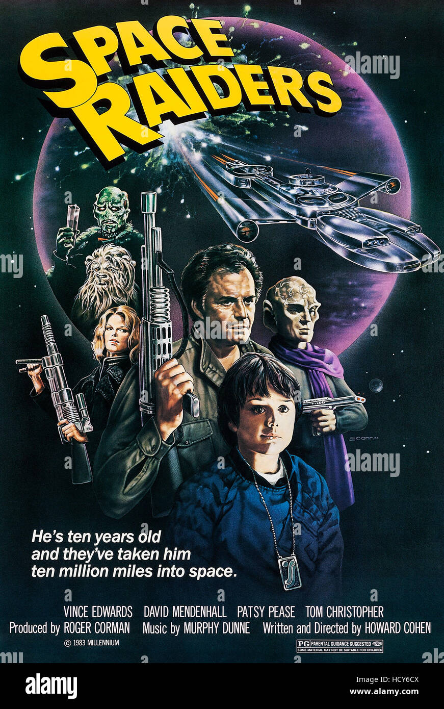 SPACE RAIDERS, US poster, humans from left: Patsy Pease, Vince Edwards ...