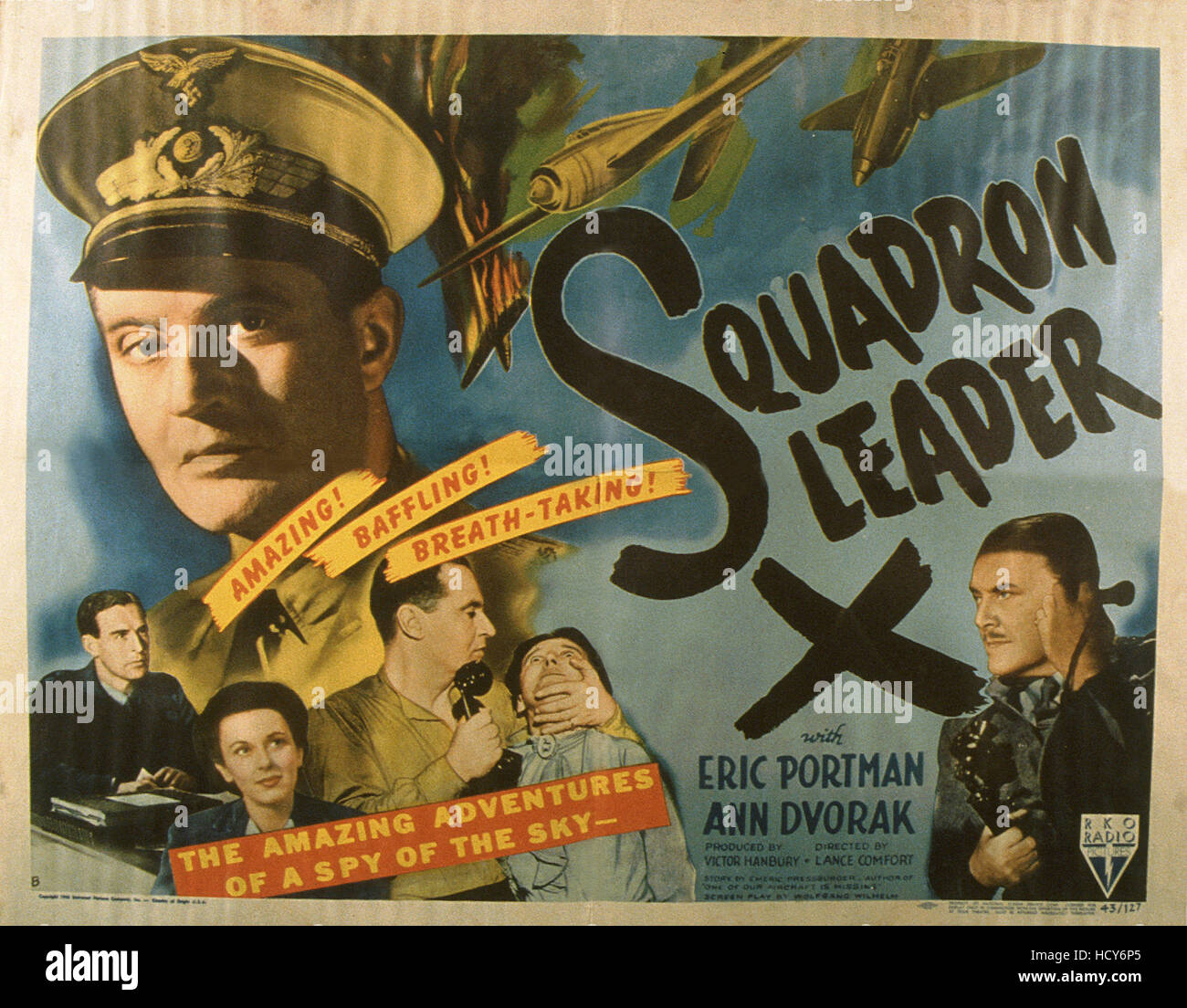 SQUADRON LEADER X, US poster, Eric Portman (top), Ann Dvorak (bottom ...