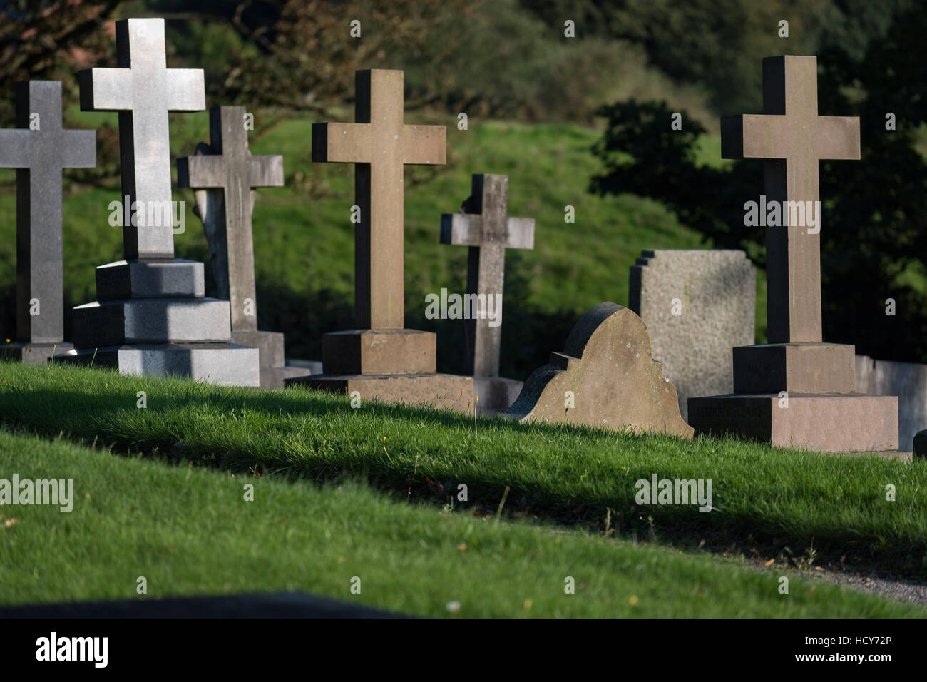 Crosses and graves in the grounds of St Thomas' Parish Church, Henbury ...