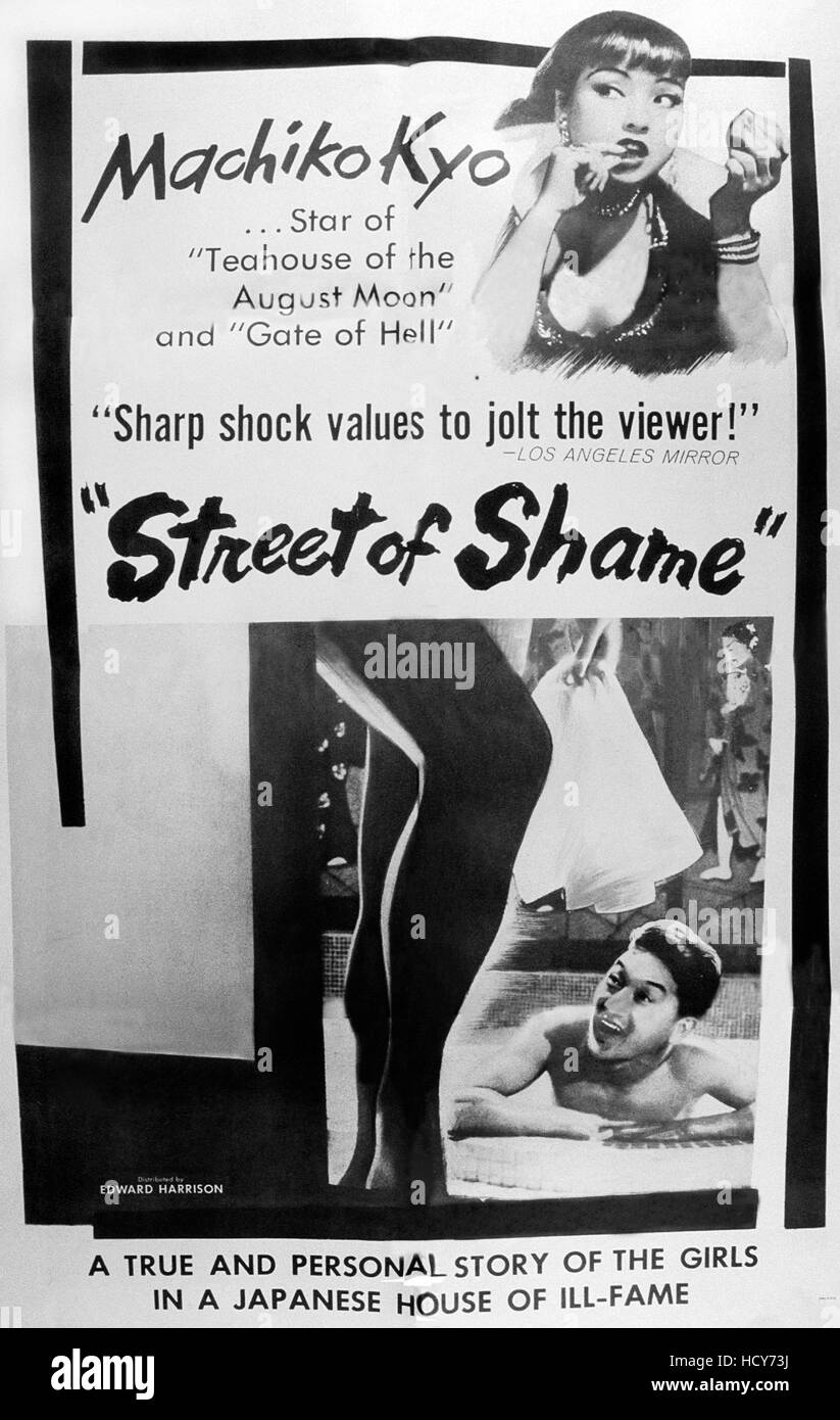 STREET OF SHAME, (aka AKASEN CHITAI), US poster art, top right: Machiko Kyo, 1956 Stock Photo ...