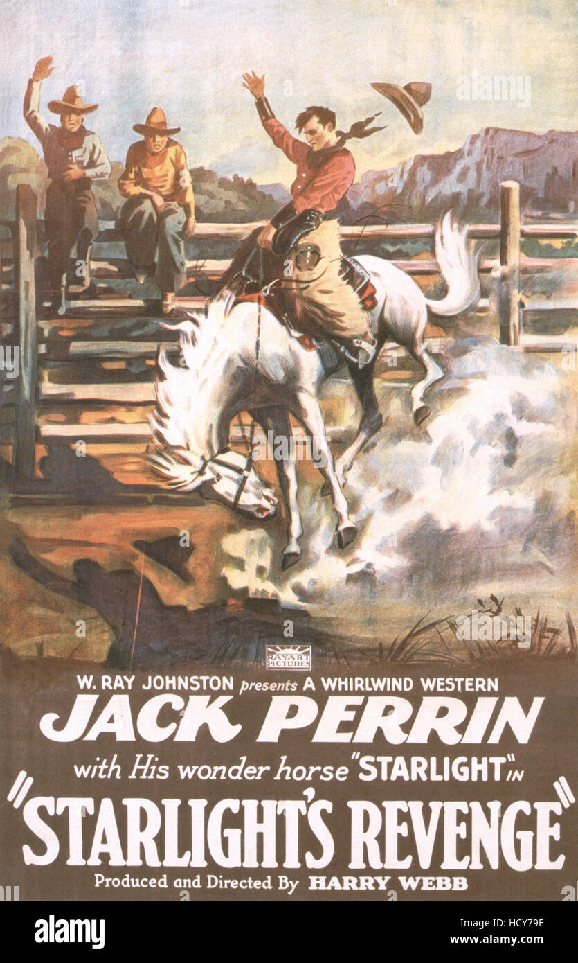 STARLIGHT'S REVENGE, US poster, Jack Perrin (horseback), 1926 Stock ...