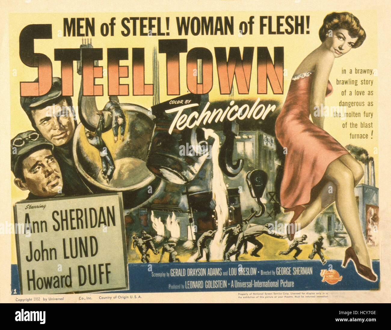 STEEL TOWN, US poster, from left: Howard Duff, John Lund, Ann Sheridan ...