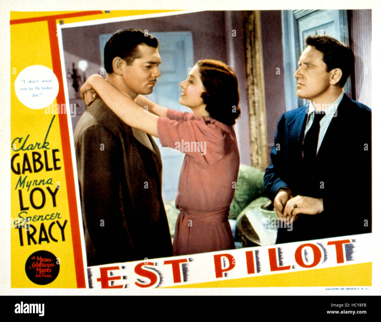 TEST PILOT, Clark Gable, Myrna Loy, Spencer Tracy, 1938 Stock Photo - Alamy