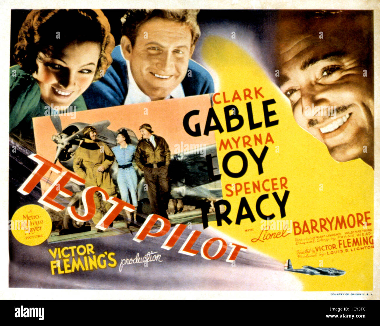 TEST PILOT, Myrna Loy, Spencer Tracy, Clark Gable, 1938 Stock Photo - Alamy