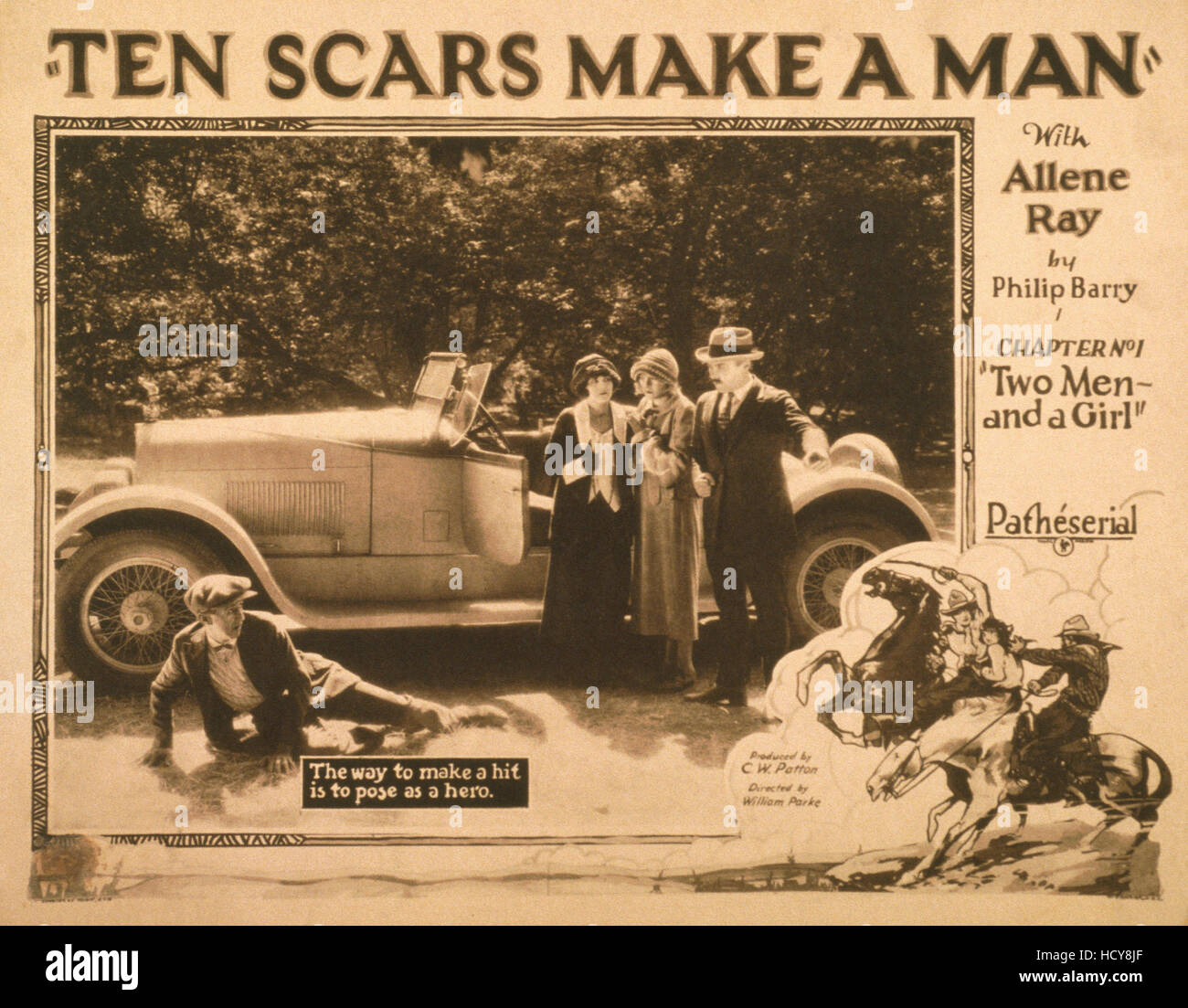TEN SCARS MAKE A MAN, US lobbycard, Allene Ray (standing center), 1924 ...