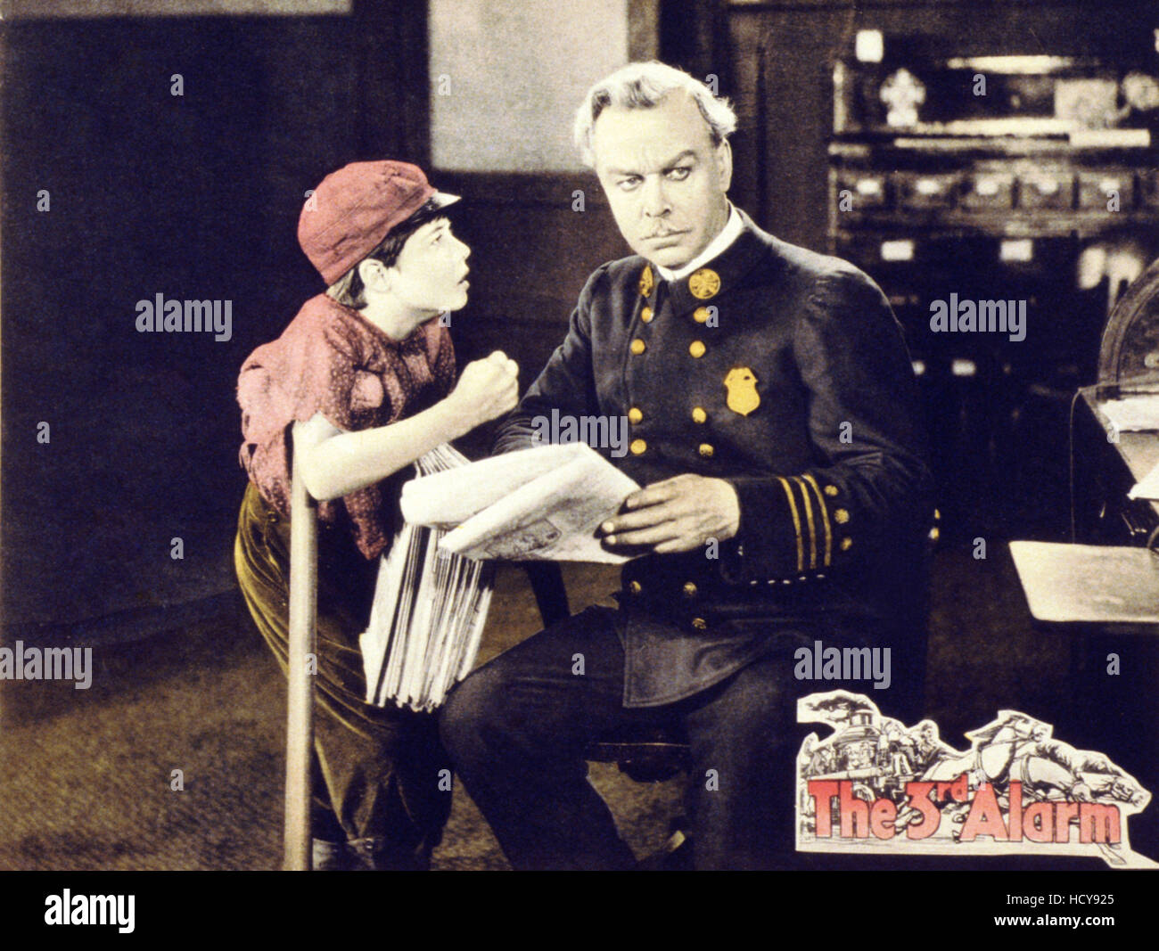 THE THIRD ALARM, l-r: Frankie Lee, Wilbur Higby on lobbycard, 1922 ...