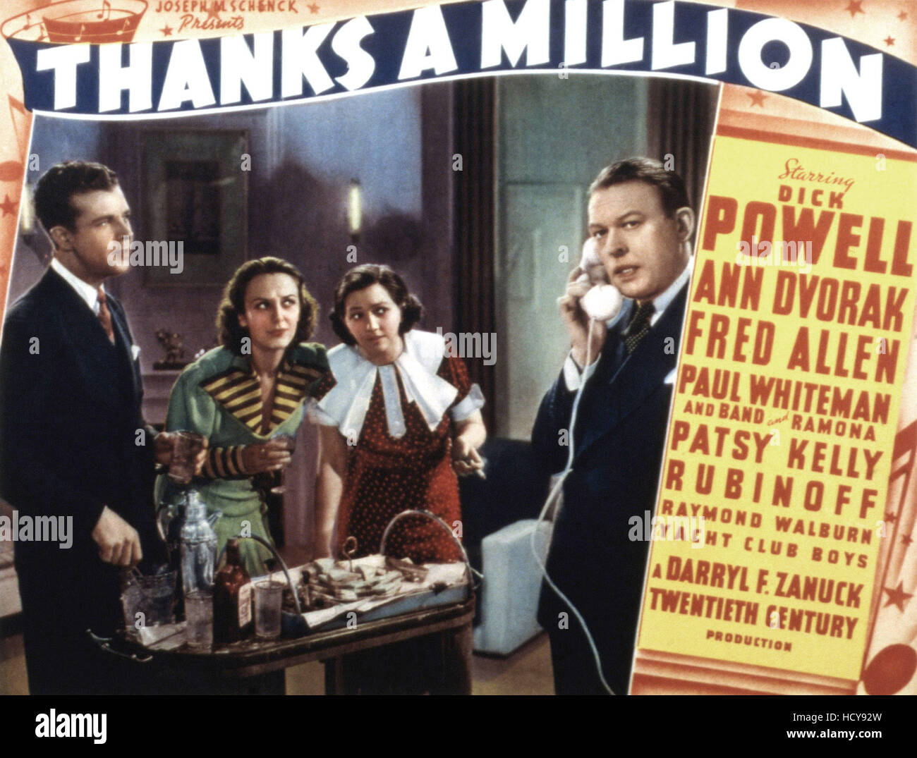 THANKS A MILLION, Dick Powell, Ann Dvorak, Patsy Kelly, Fred Allen ...
