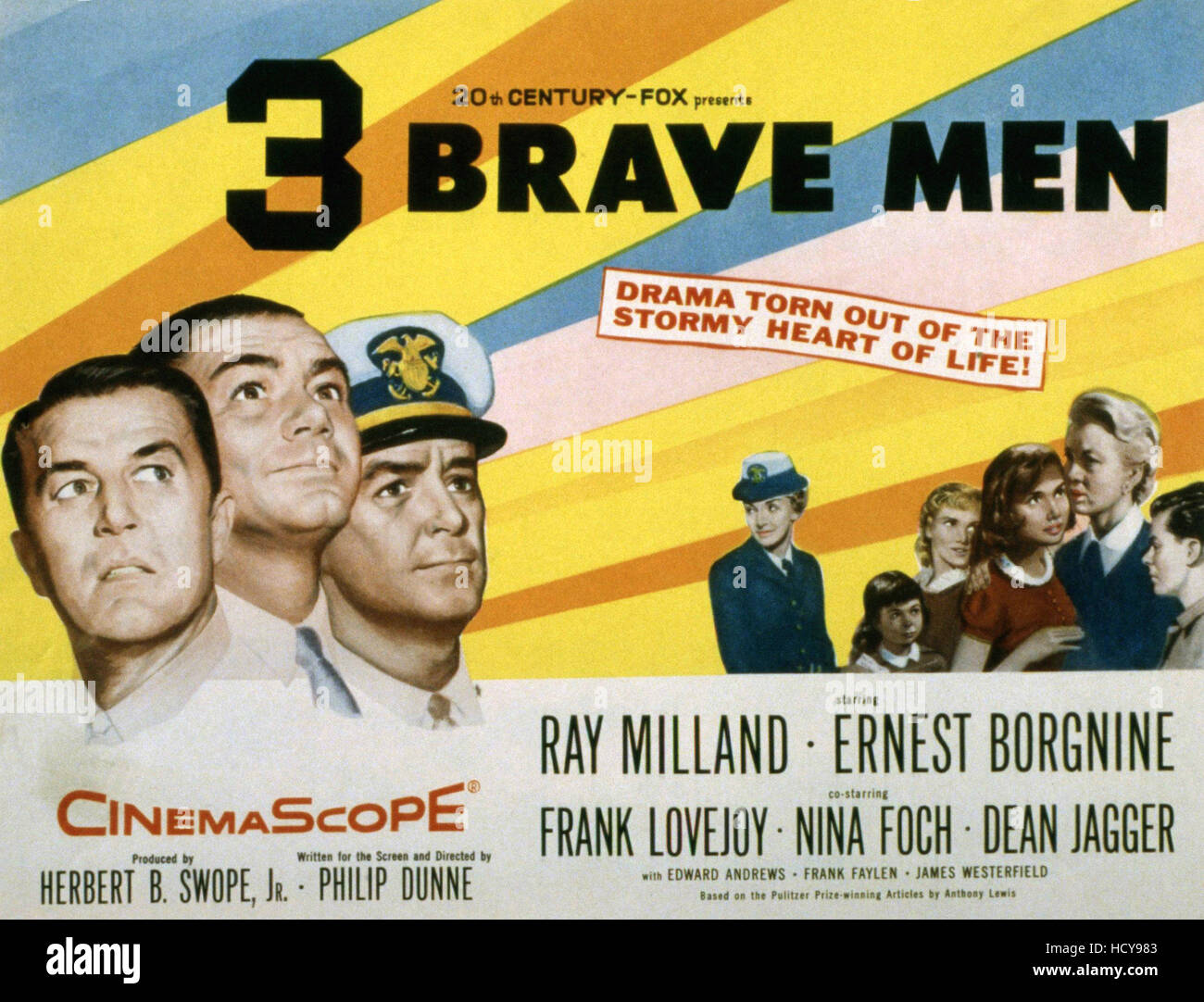 THREE BRAVE MEN, Ray Milland, Ernest Borgnine, Frank Lovejoy, 1956, (c ...