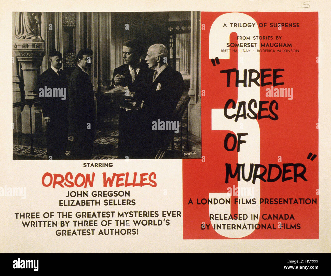 THREE CASES OF MURDER, (aka 3 CASES OF MURDER), US lobbycard, Orson ...