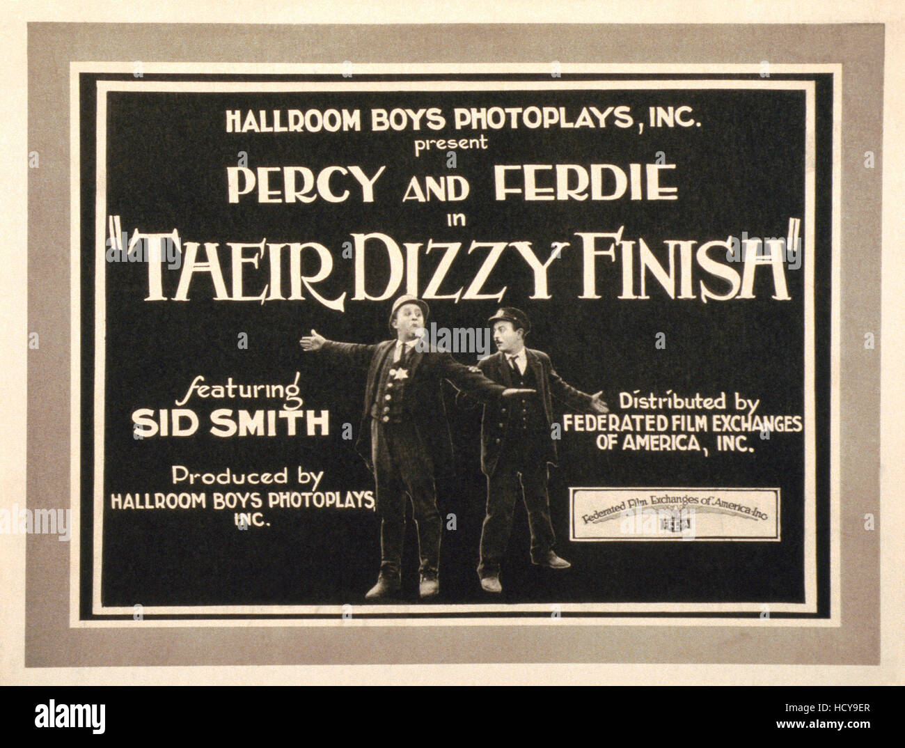 THIER DIZZY FINISH, US lobbycard, Percy and Ferdie, 1921 Stock Photo ...