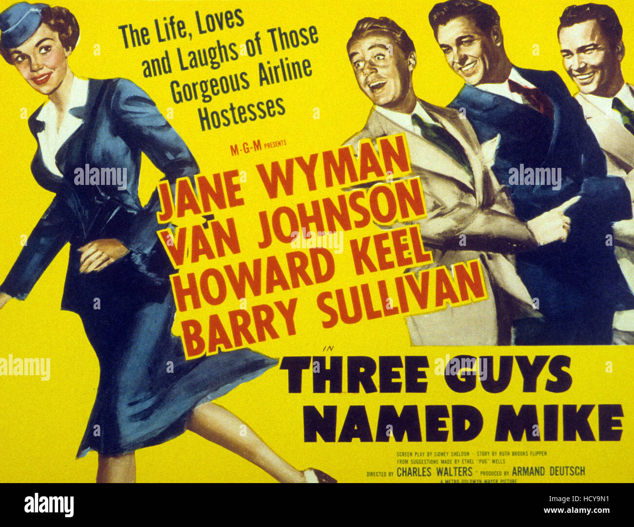 THREE GUYS NAMED MIKE, Jane Wyman, Van Johnson, Howard Keel, Barry ...