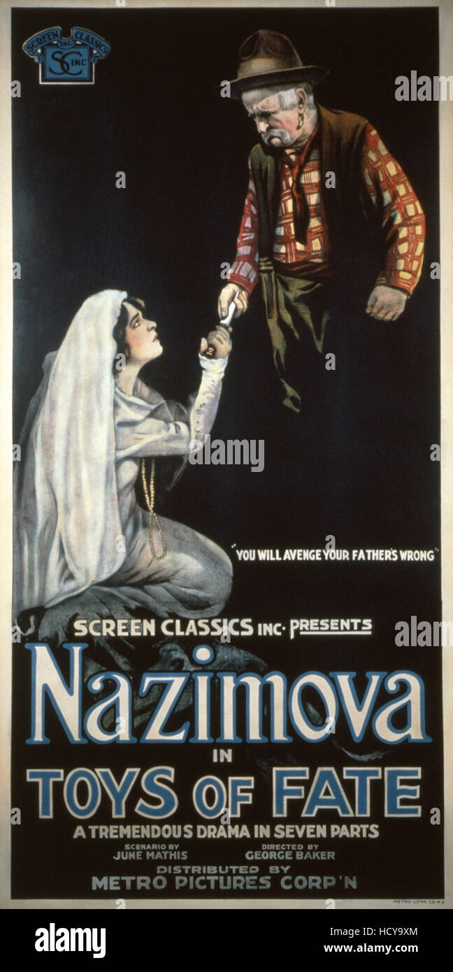 TOYS OF FATE, US poster art, Alla Nazimova, (left), 1918 Stock Photo ...
