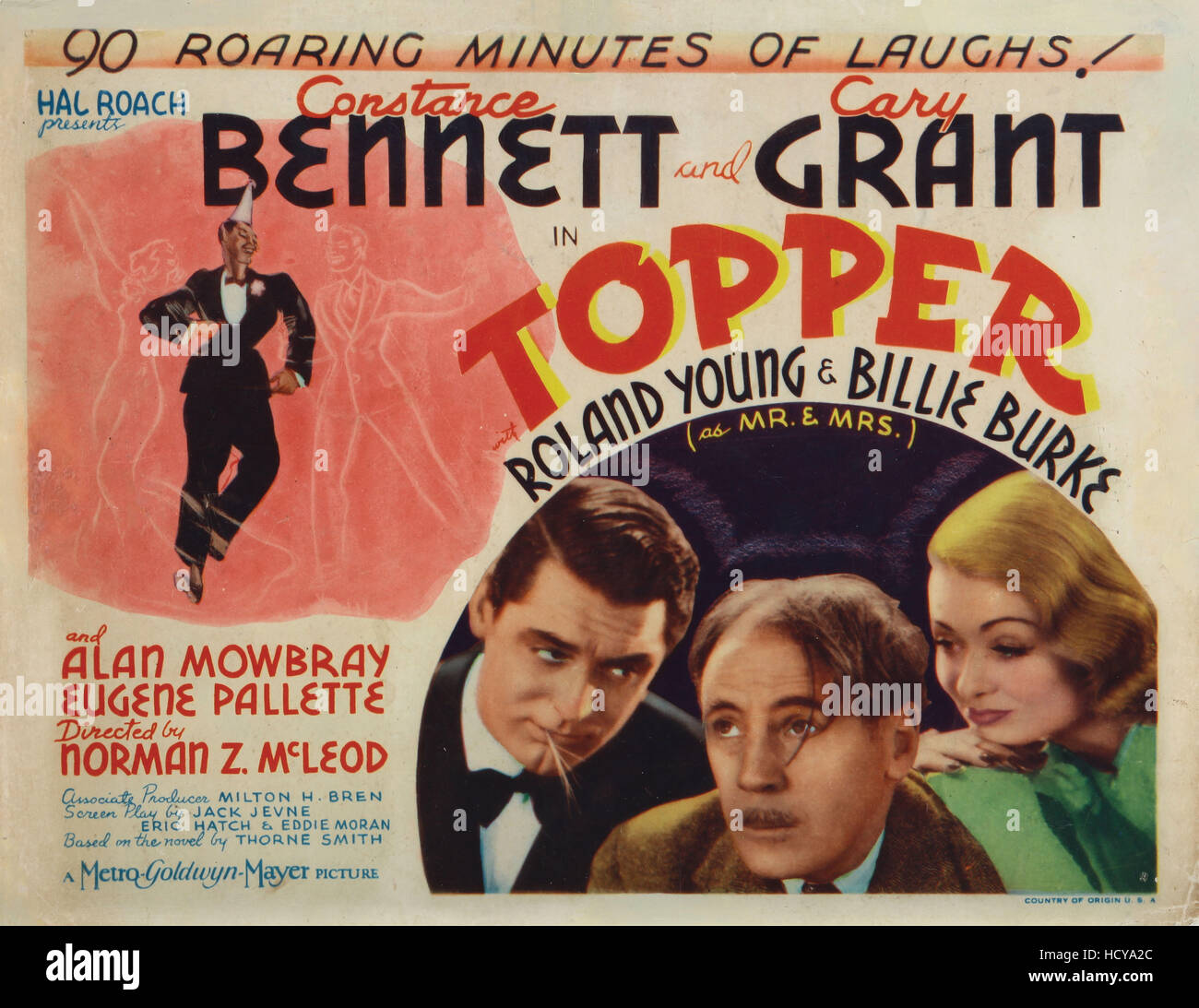 TOPPER, Constance Bennett, Cary Grant, Roland Young, 1937 Stock Photo ...