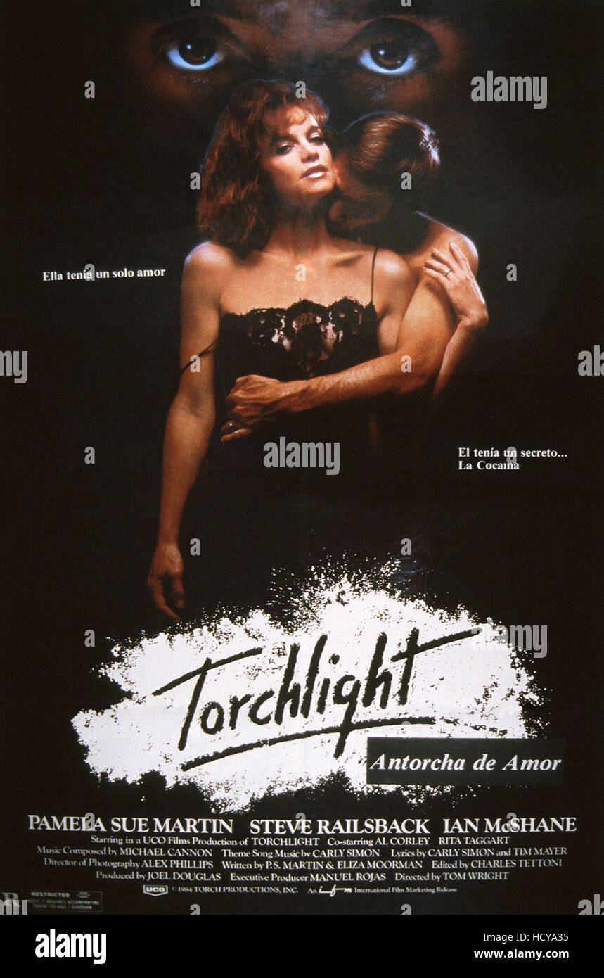 TORCHLIGHT, Spanish language poster art, from left: Pamela Sue Martin ...