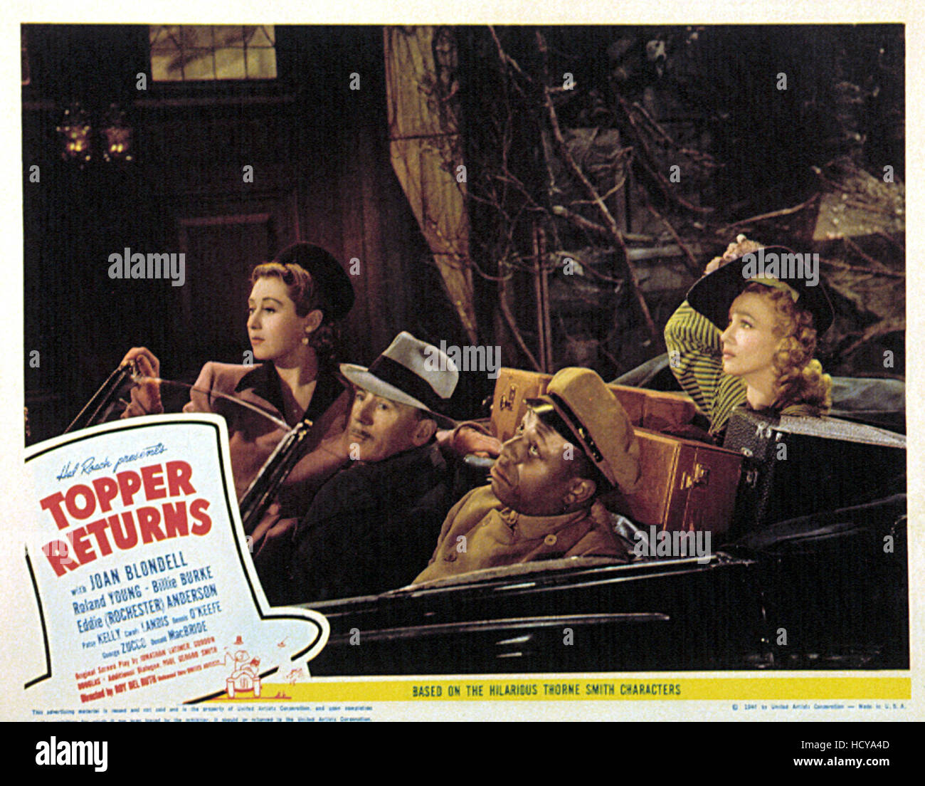 TOPPER RETURNS, Joan Blondell, Roland Young, Eddie (Rochester) Anderson ...