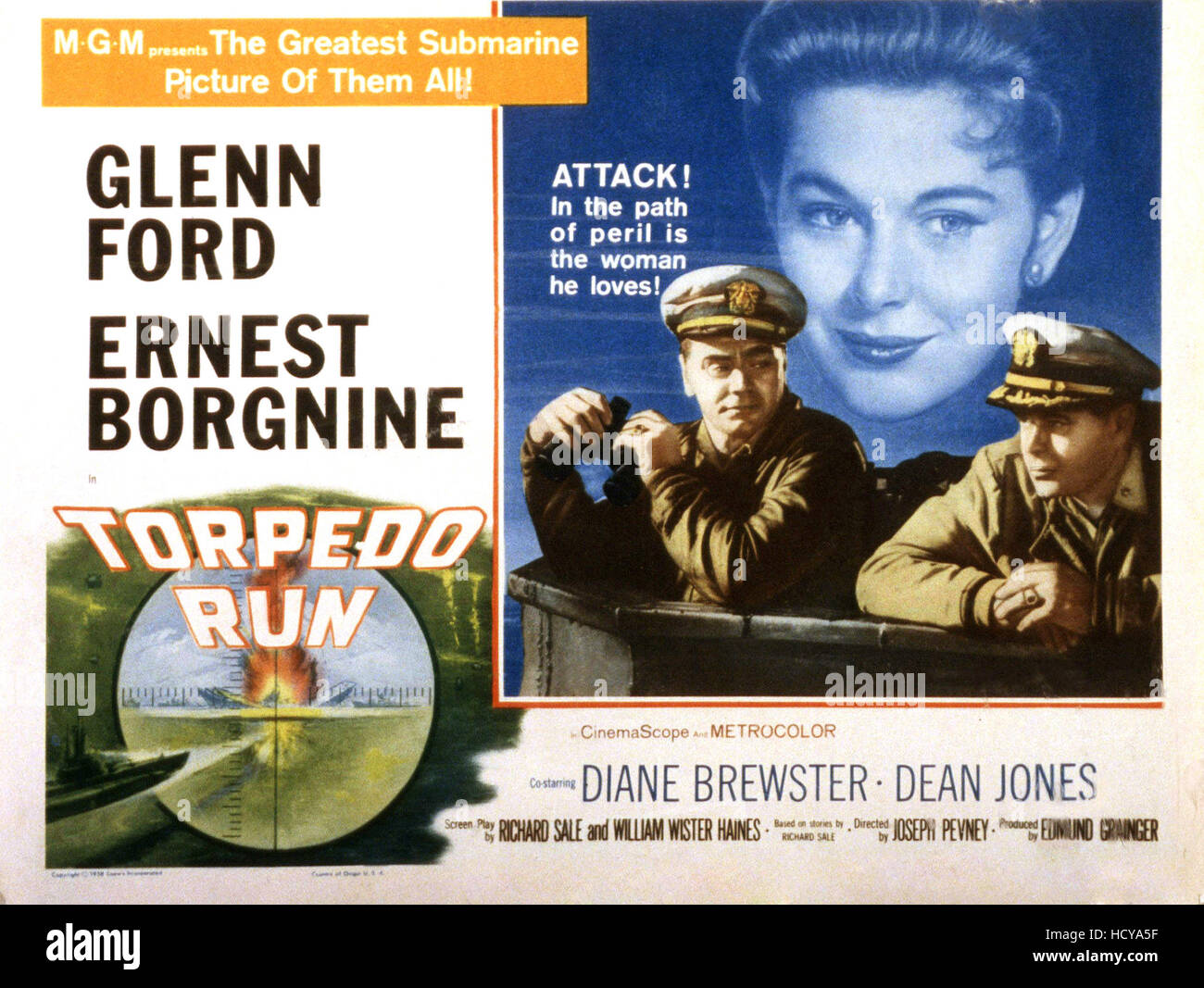 TORPEDO RUN, Ernest Borgnine, Diane Brewster, Glenn Ford, 1958 Stock ...