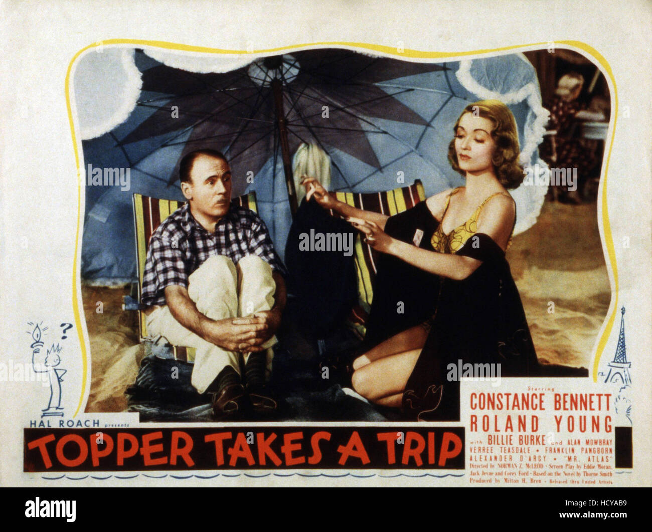 TOPPER TAKES A TRIP, Roland Young, Constance Bennett, 1938 Stock Photo ...