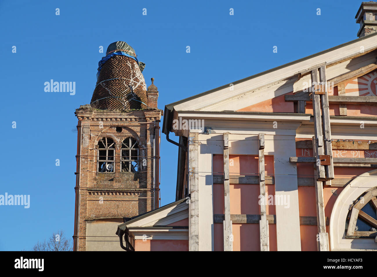 Reconstruction after the earthquake Stock Photo - Alamy