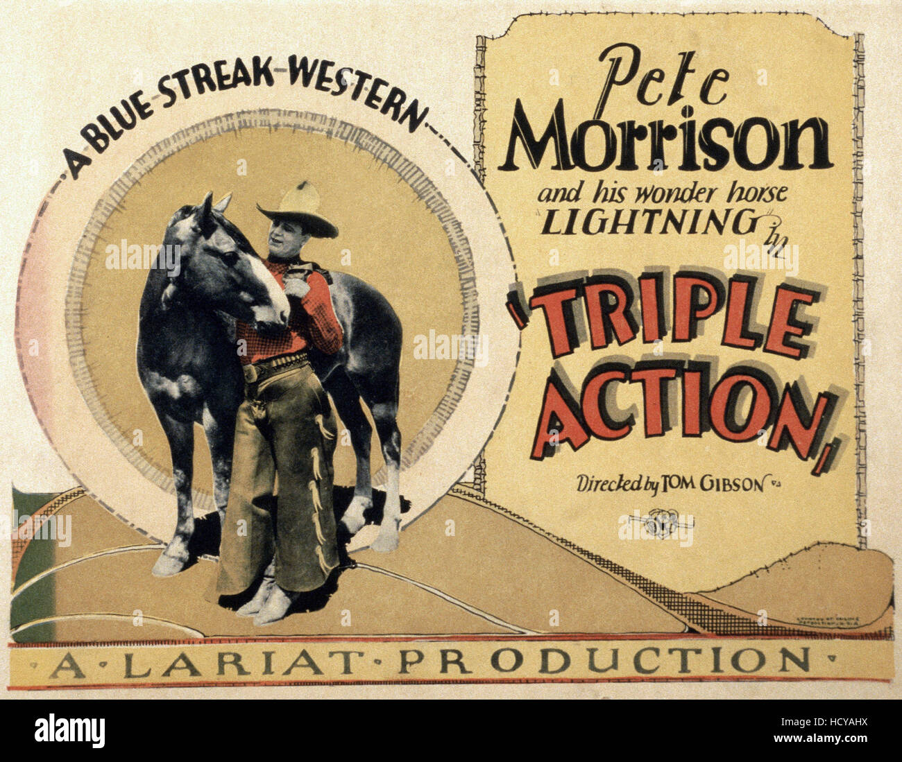 TRIPLE ACTION, US poster, Pete Morrison, 1925 Stock Photo - Alamy