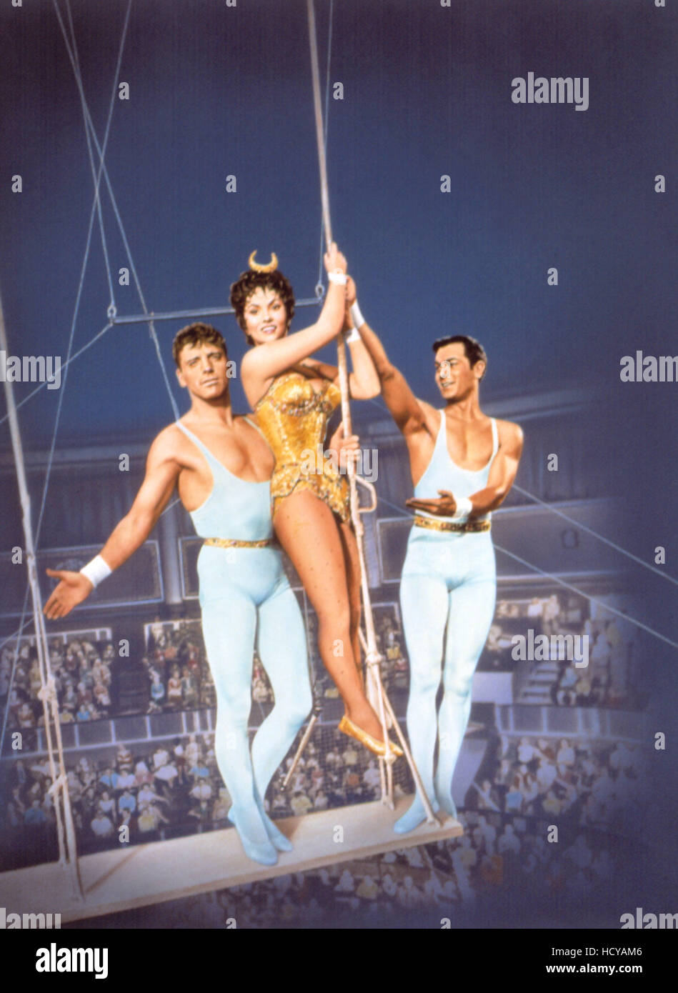 TRAPEZE, Burt Lancaster, Gina Lollobrigida, Tony Curtis, 1956 Stock Photo - Alamy