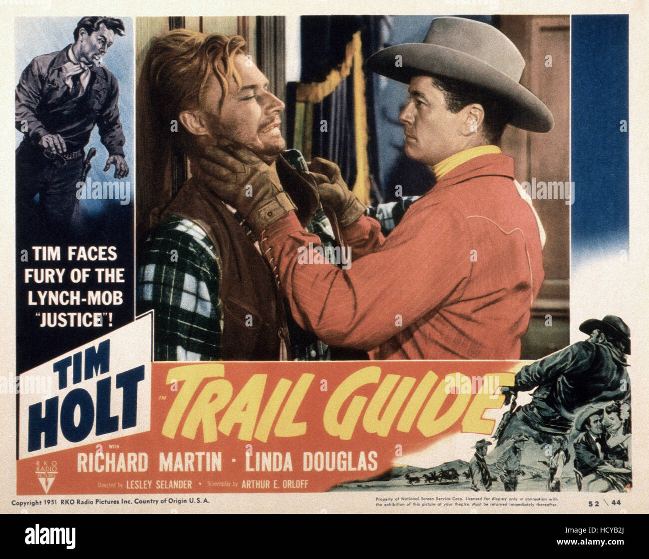 TRAIL GUIDE, US lobbycard, from left: John Pickard, Tim Holt, 1952 ...