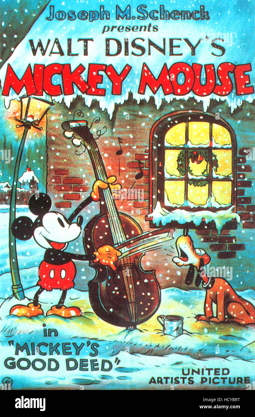 WALT DISNEY'S MICKEY MOUSE in MICKEY'S GOOD DEED, early cartoon, 1932 ...