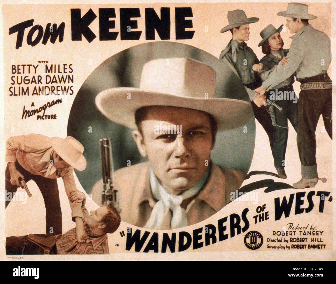 WANDERERS OF THE WEST, US poster, Tom Keene (center), top from left ...