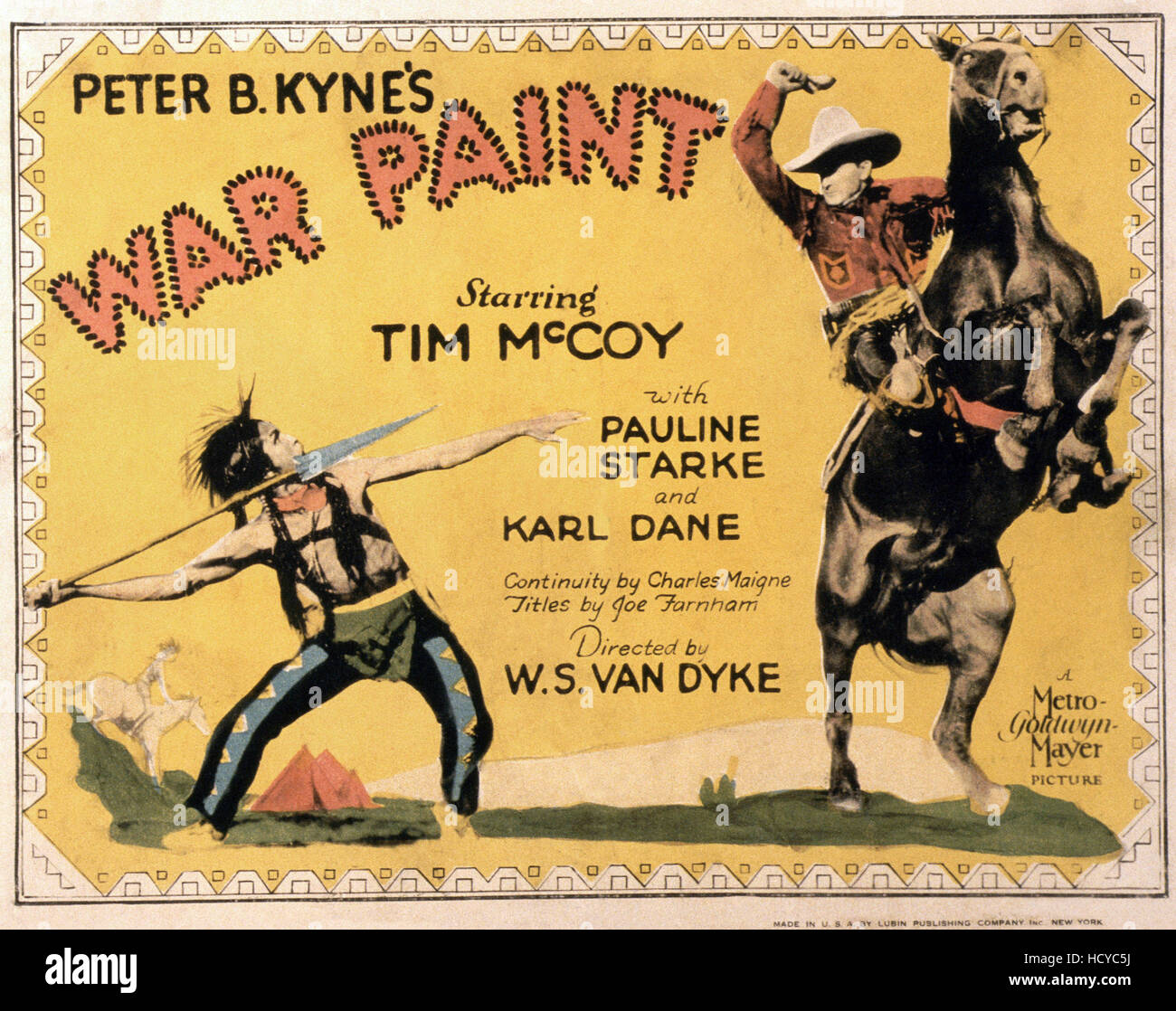 WAR PAINT, US poster, Tim McCoy (right), 1926 Stock Photo - Alamy