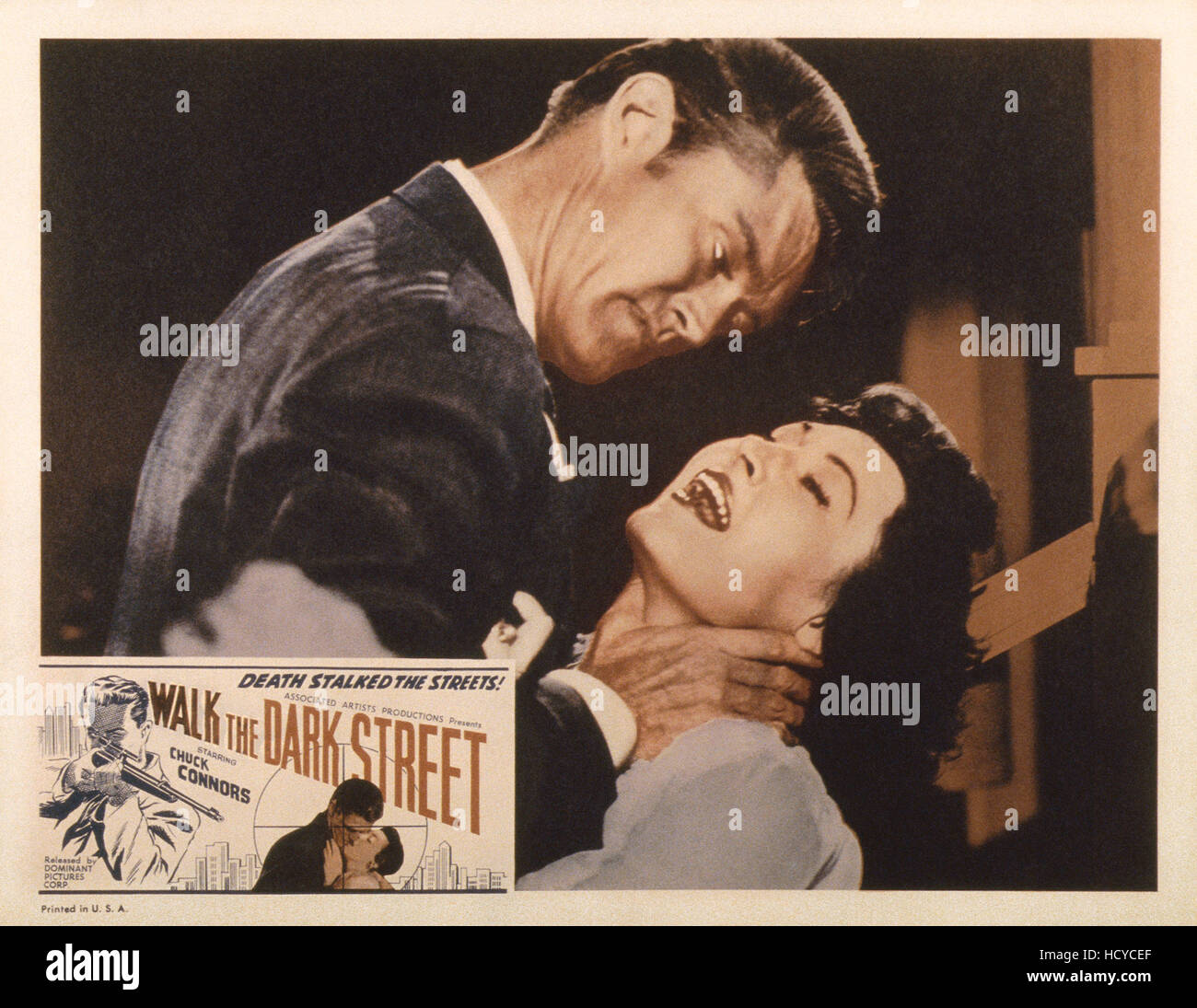 WALK THE DARK STREET, US lobbycard, from left: Chuck Connors, Regina ...