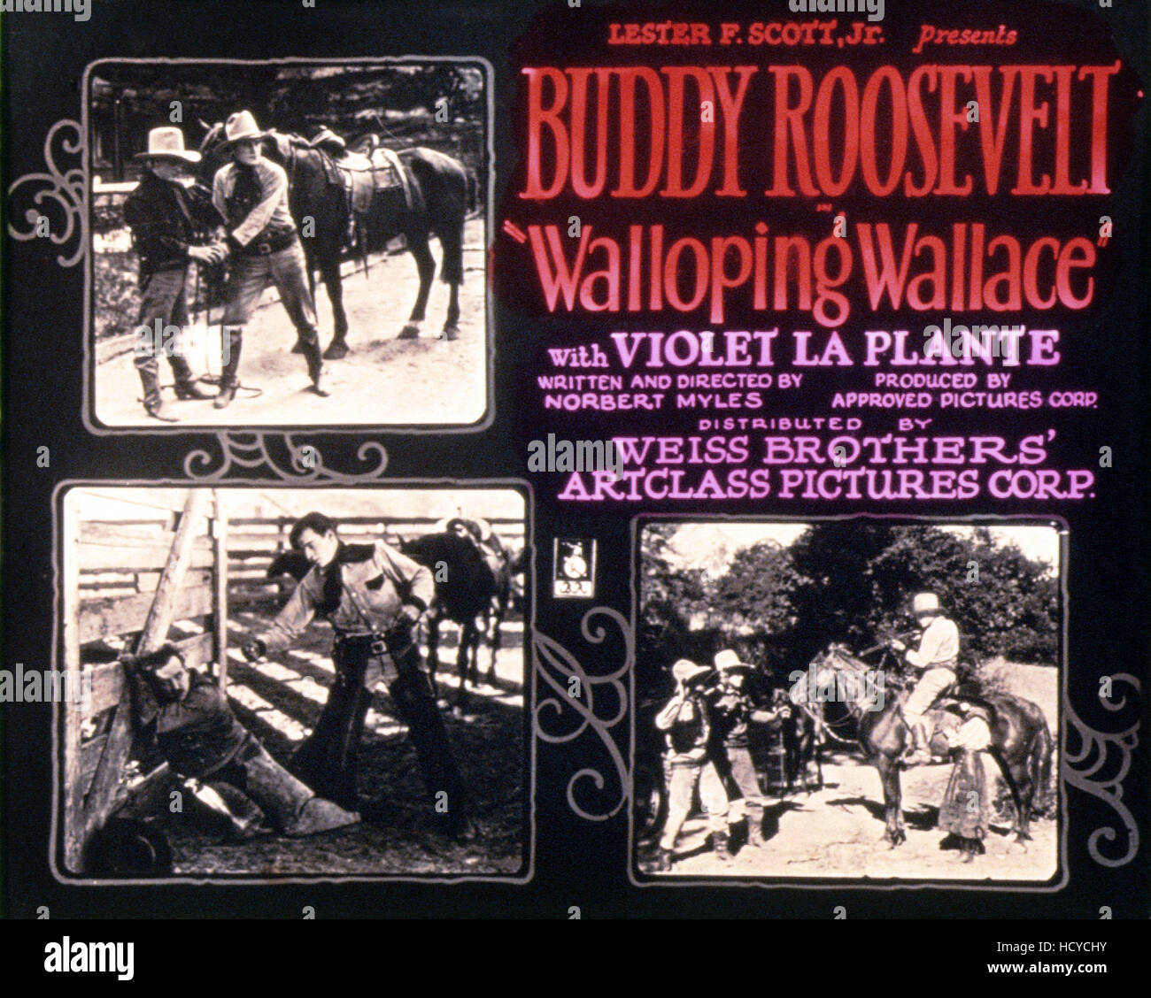 WALLOPING WALLACE, US poster, Buddy Roosevelt (top and bottom right ...