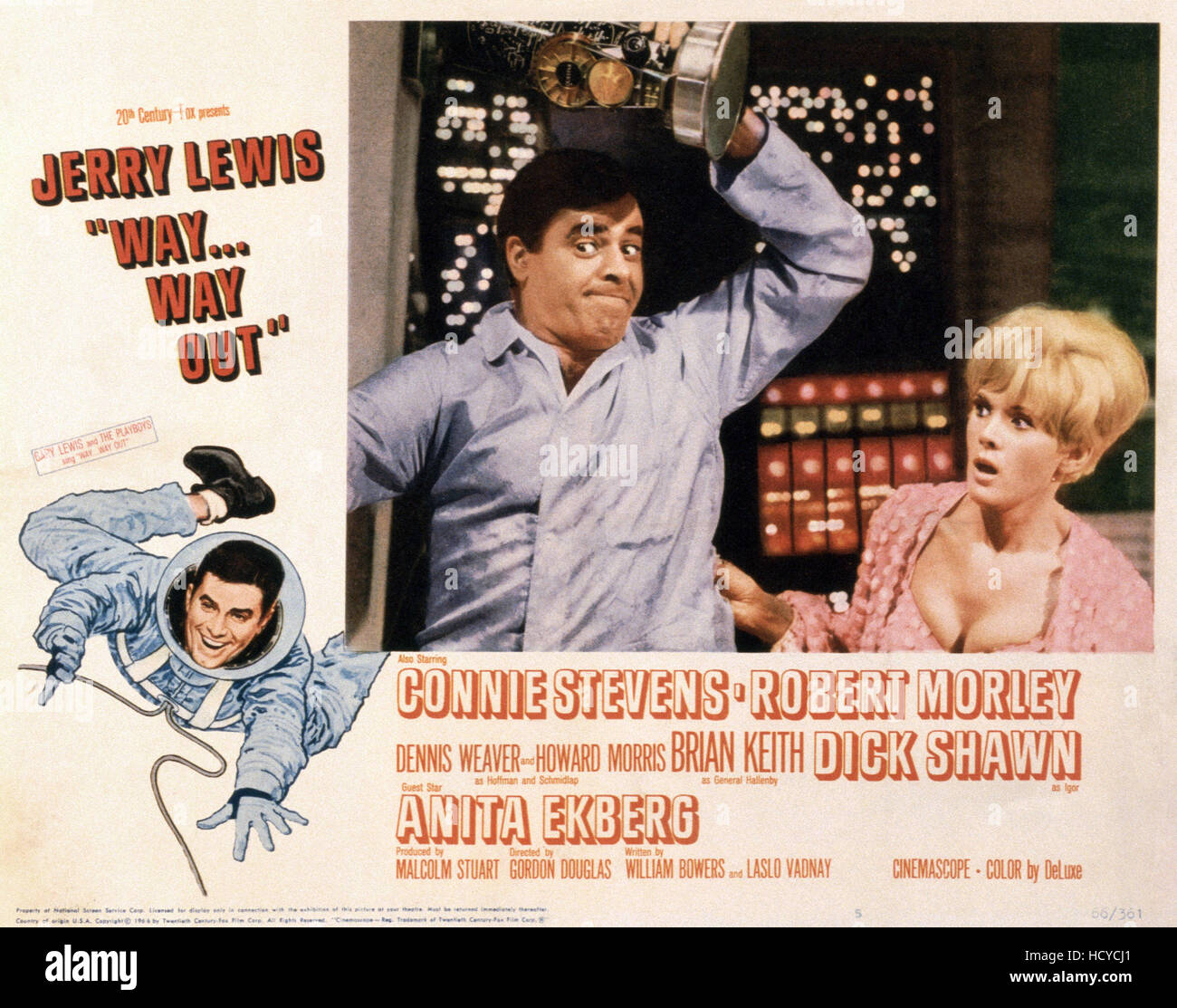 WAY... WAY OUT, US lobbycard, from left: Jerry Lewis (twice), Connie ...