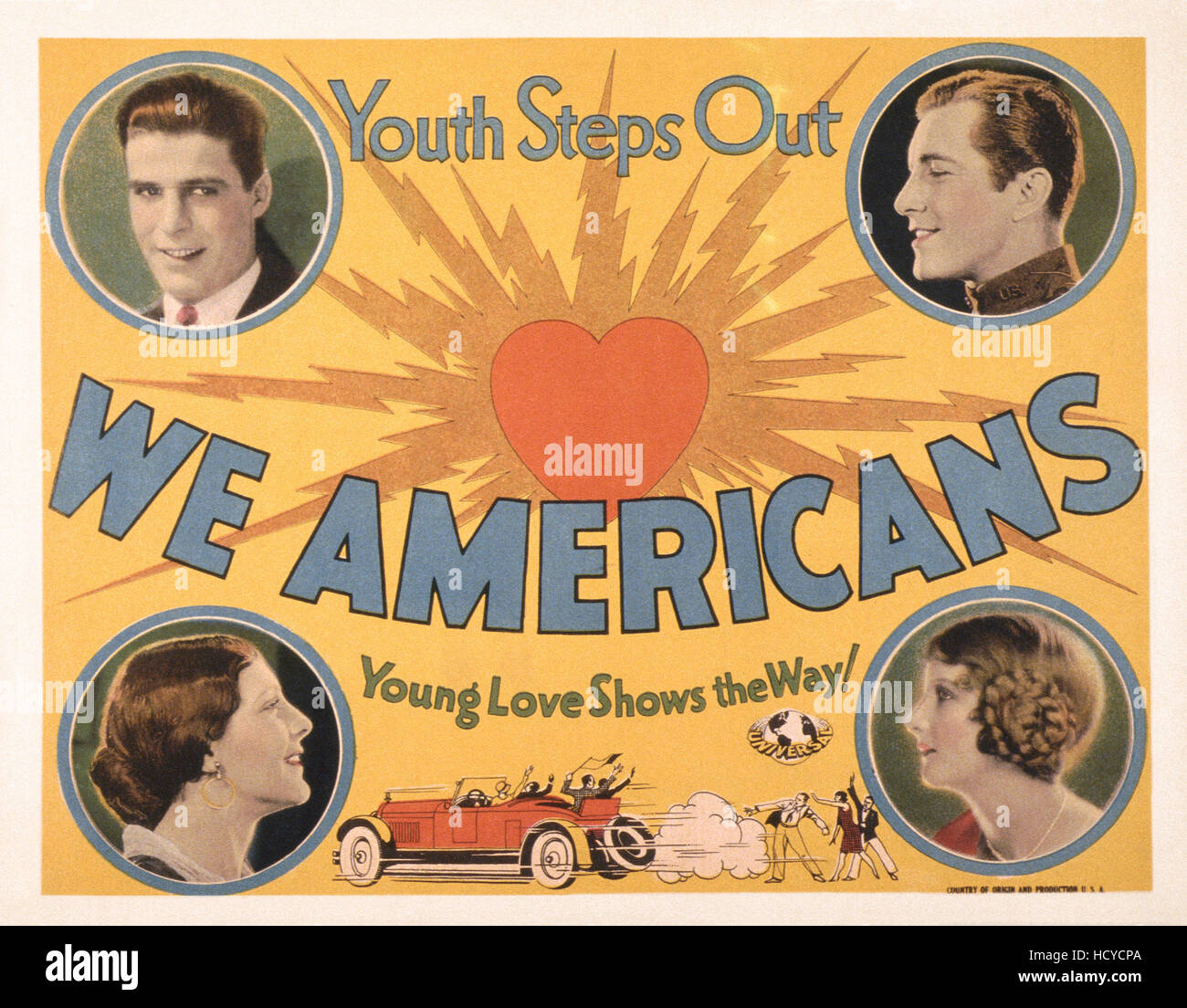 WE AMERICANS, US lobbycard, John Boles, (top left), Patsy Ruth Miller ...