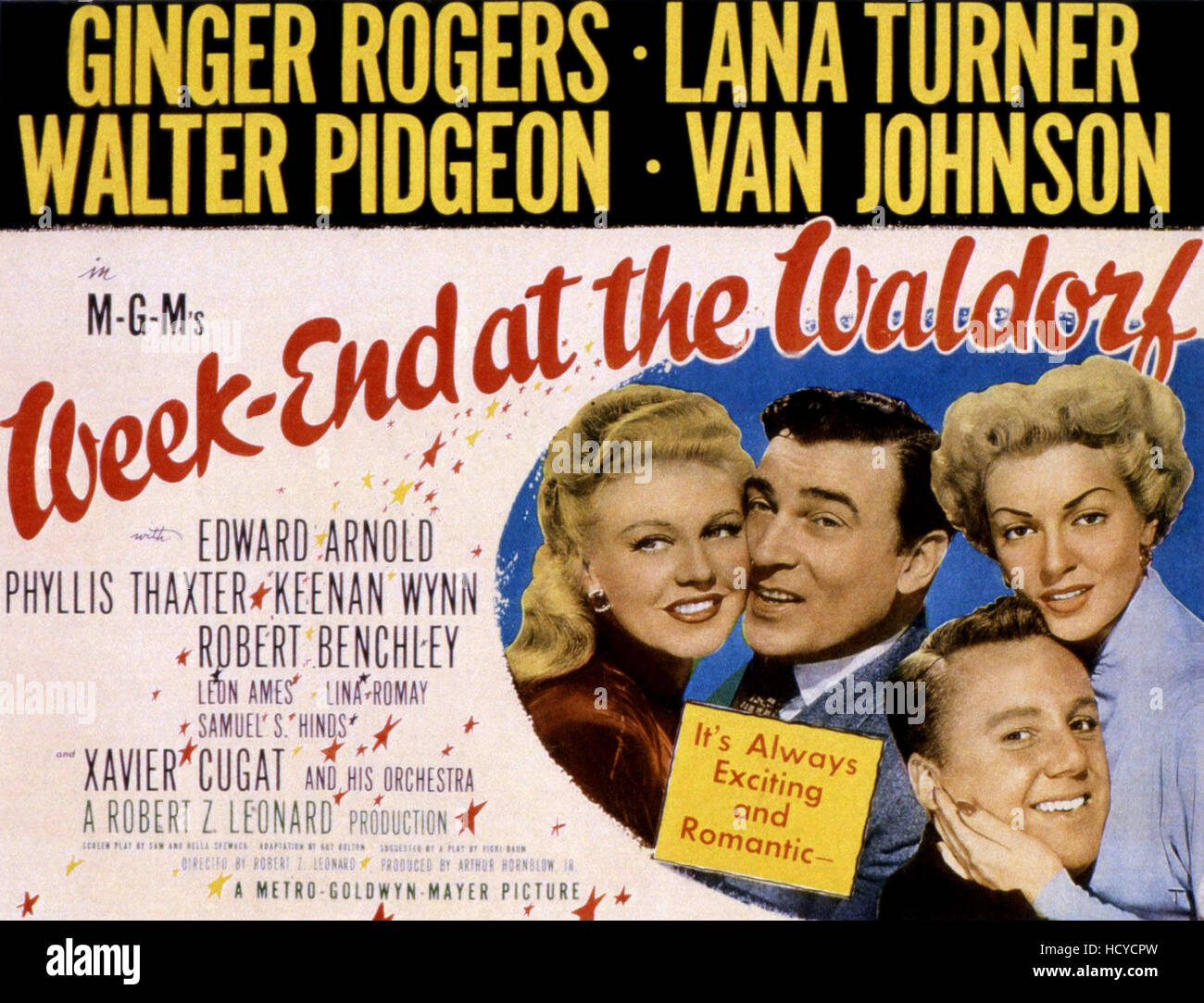 WEEKEND AT THE WALDORF, Ginger Rogers, Walter Pidgeon, Van Johnson ...