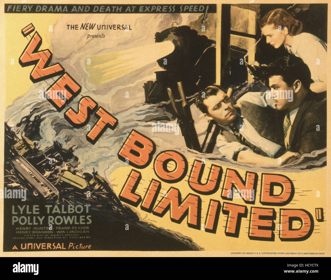 WEST BOUND LIMITED, US poster, from left: Lyle Talbot, Henry Brandon ...