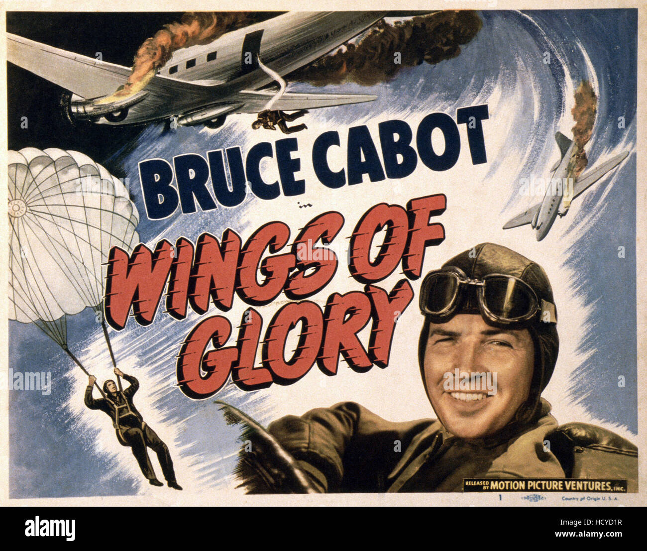WINGS OF GLORY, (aka LOVE TAKES FLIGHT), US lobbycard, Bruce Cabot ...