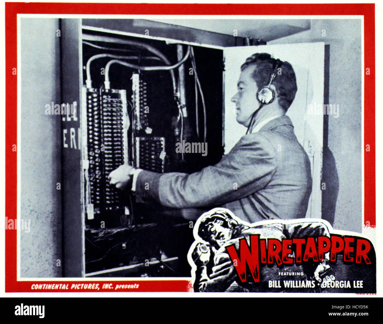 WIRETAPPER, US lobbycard, Bill Williams, 1955 Stock Photo - Alamy