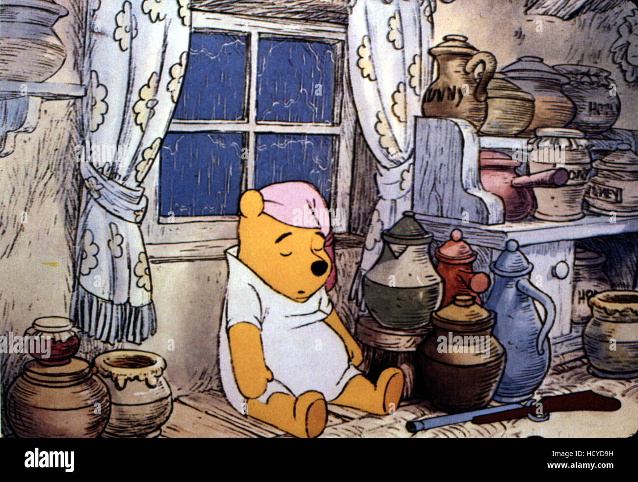 WINNIE THE POOH AND THE BLUSTERY DAY, 1968, Pooh sleeping Stock Photo ...